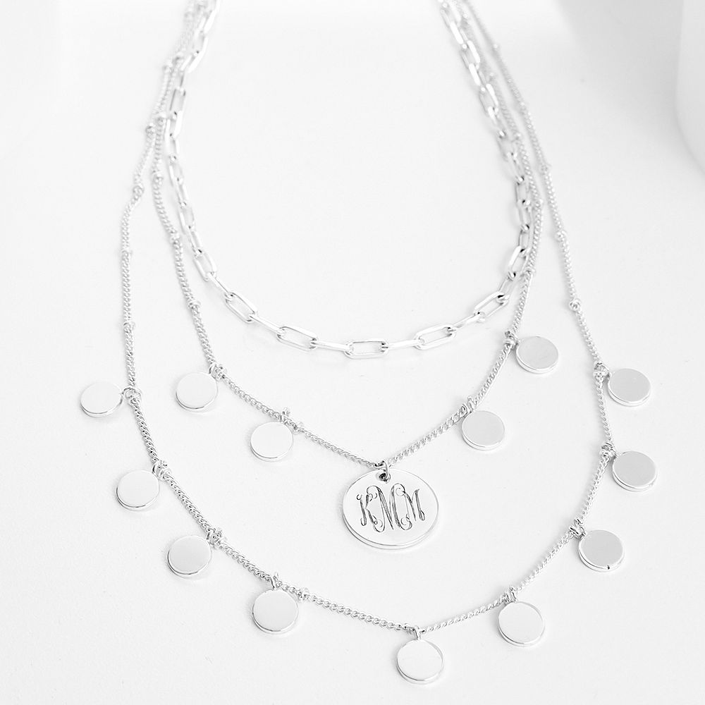 Personalized 3-Layer Necklace | Silver & Gold Options