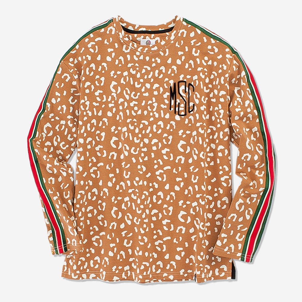 Personalized Striped Sleeve Sweatshirt