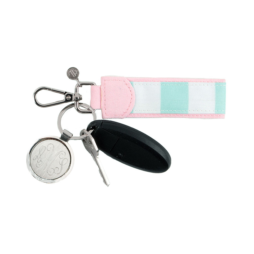 Personalized Cabana Stripe Keychain