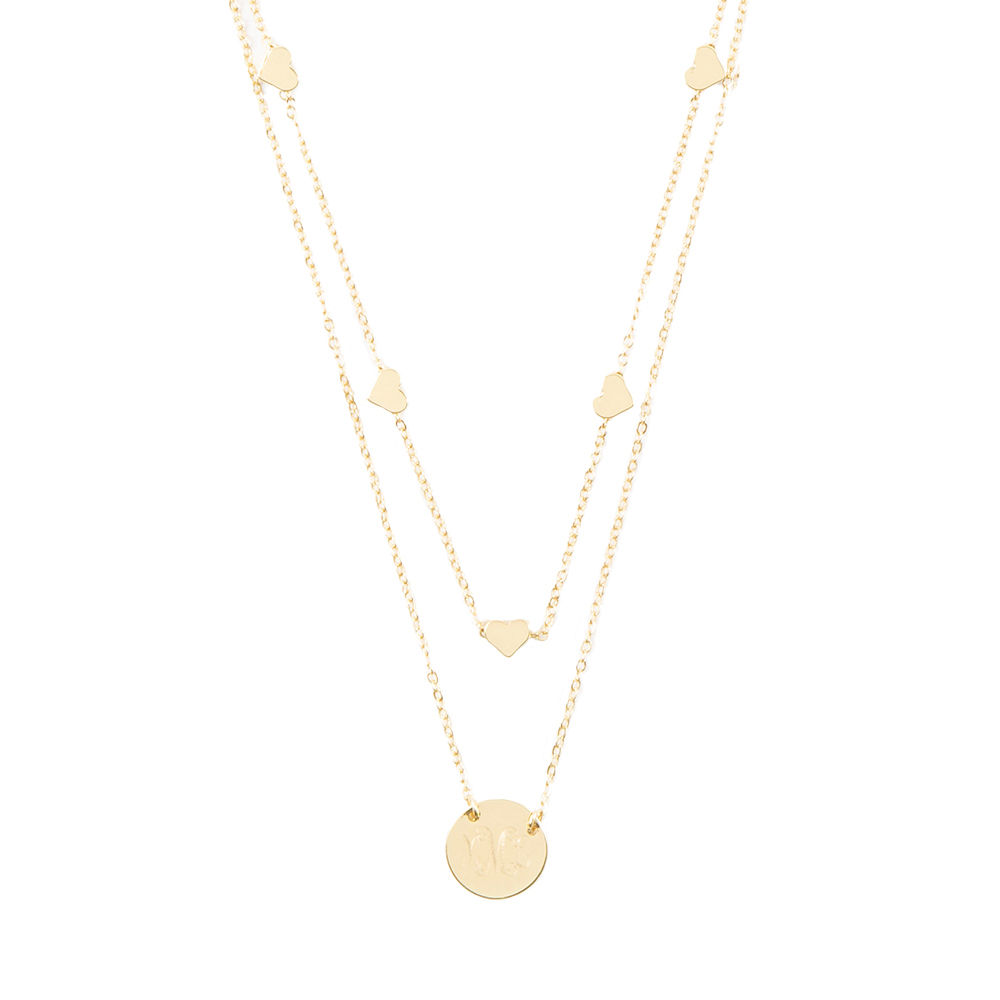 Personalized Layered Hearts Necklace