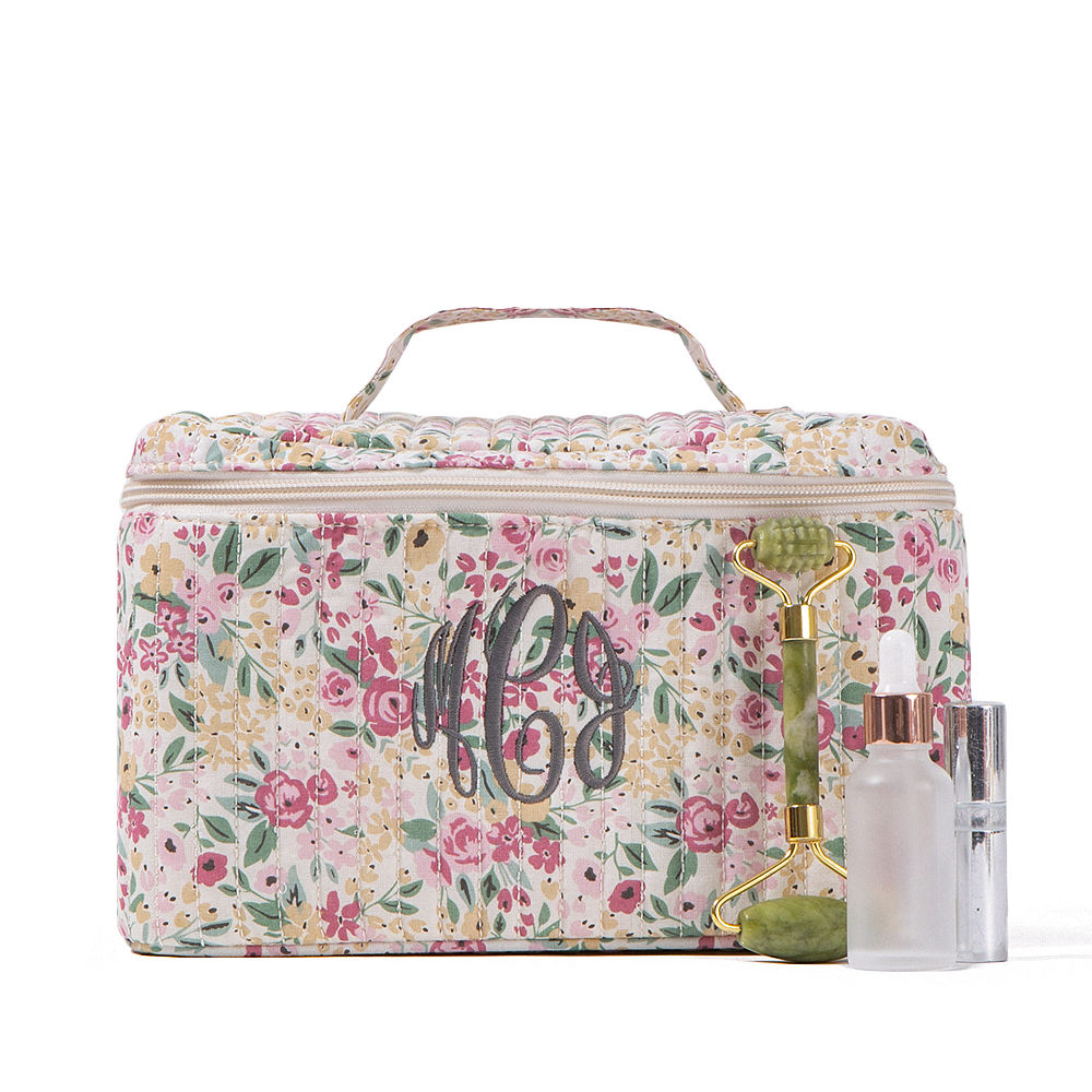Personalized Quilted Train Case | Marleylilly