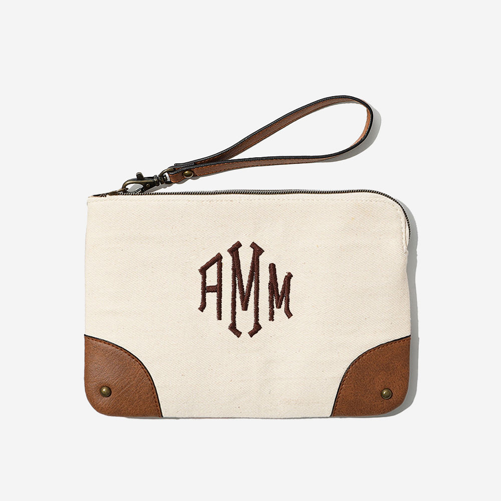 Monogrammed Vintage Wristlet