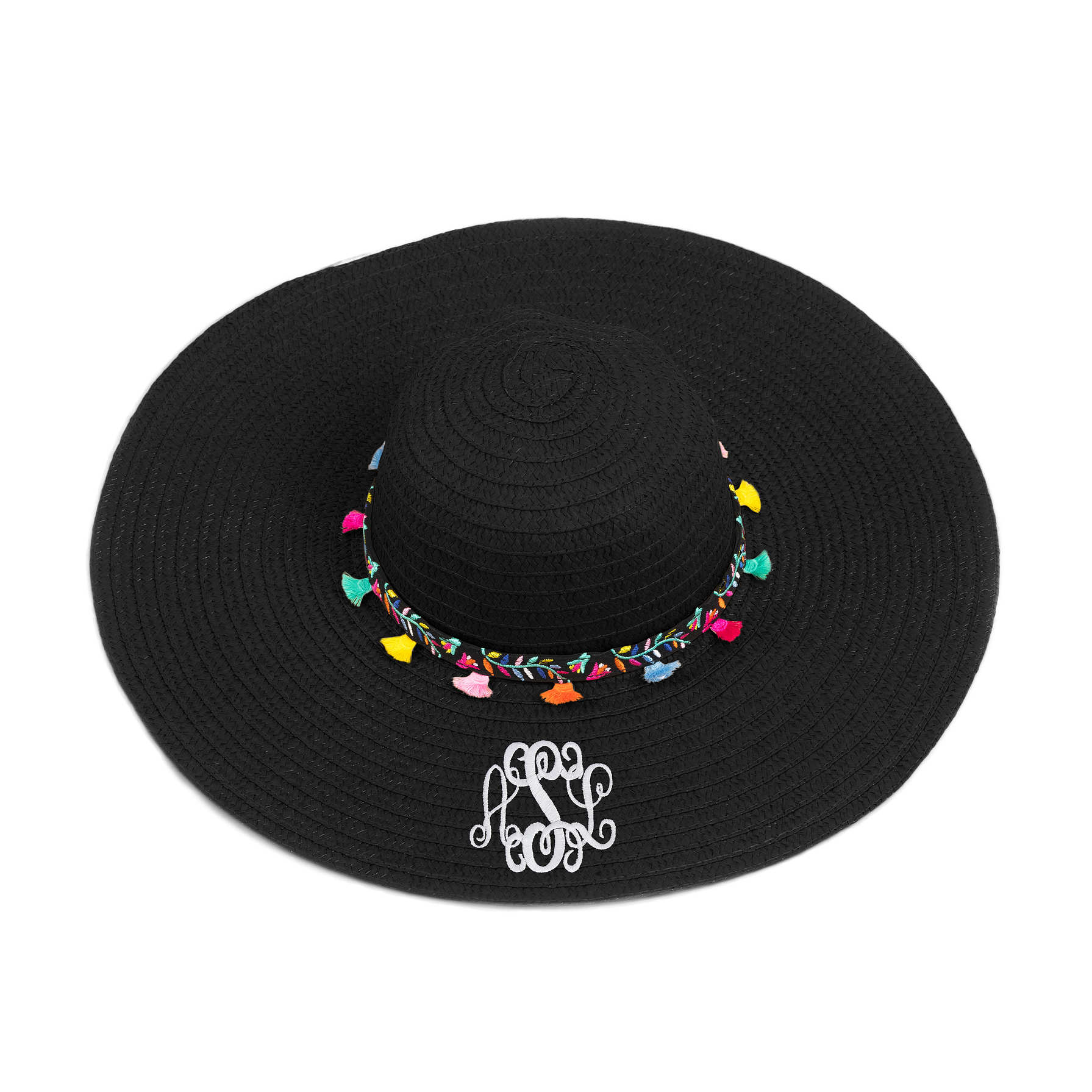 Personalized Colorful Tassel Sun Hat - Marleylilly
