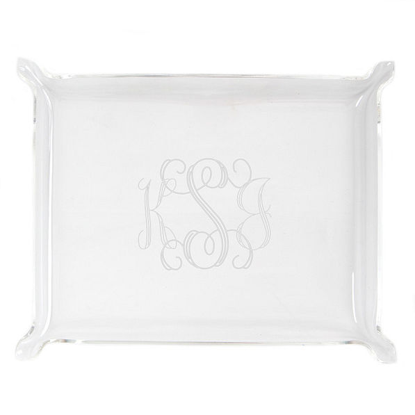 Clear Monogrammed Acrylic Tray - Marleylilly