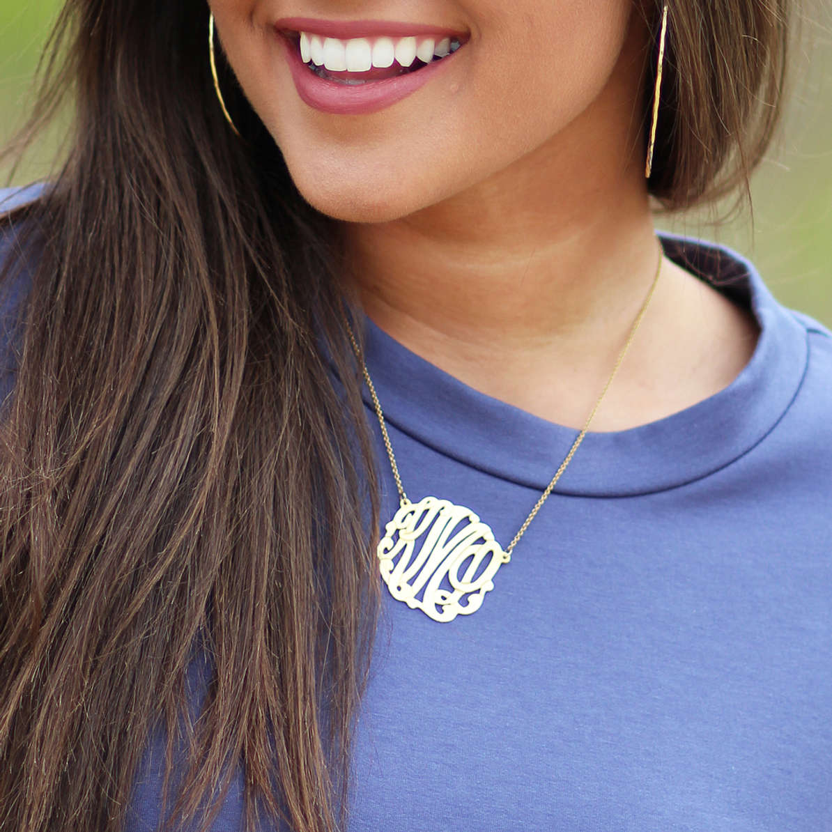 Sterling Silver Monogrammed Signature Necklace - Marleylilly