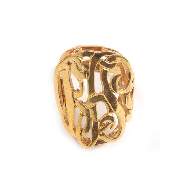 Monogrammed Cut Out Raised Ring