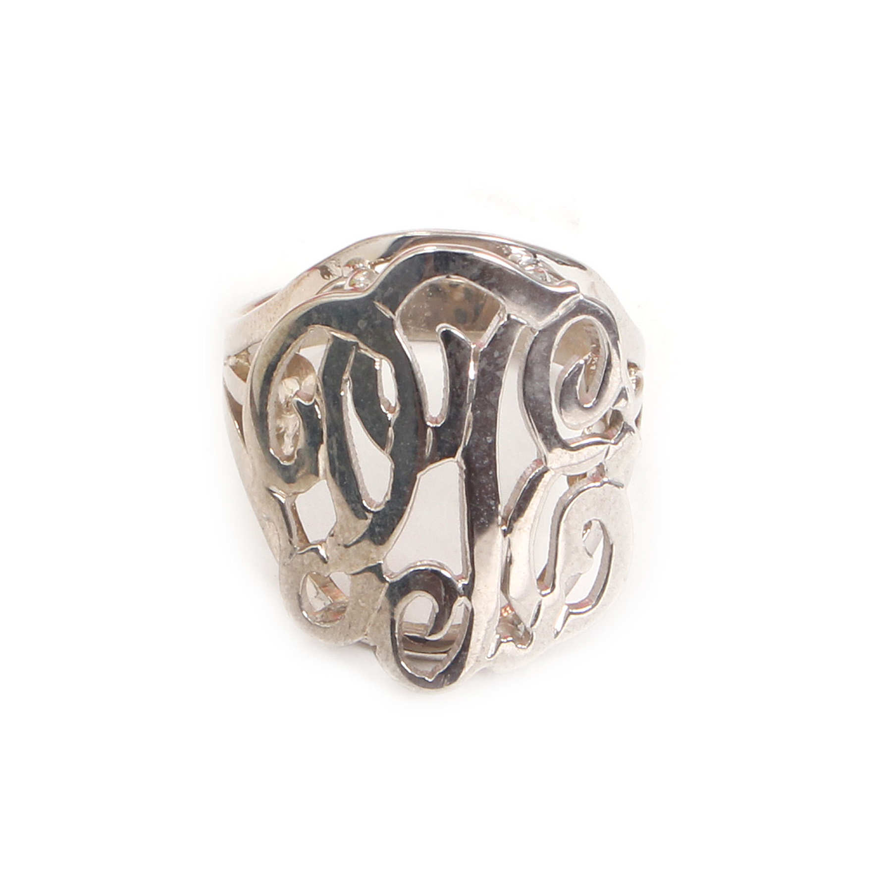 Monogrammed Cut Out Raised Ring