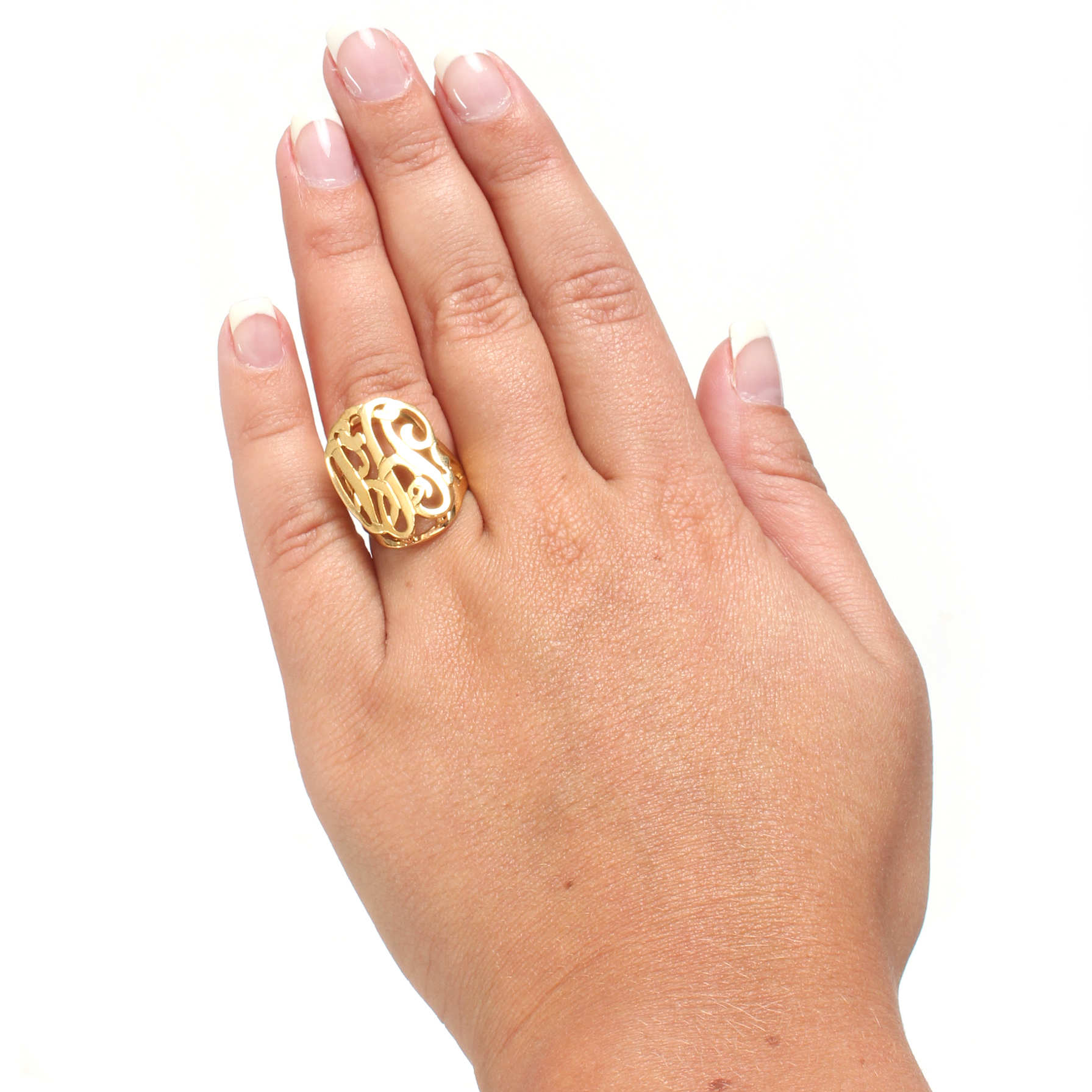 Monogrammed Cut Out Raised Ring