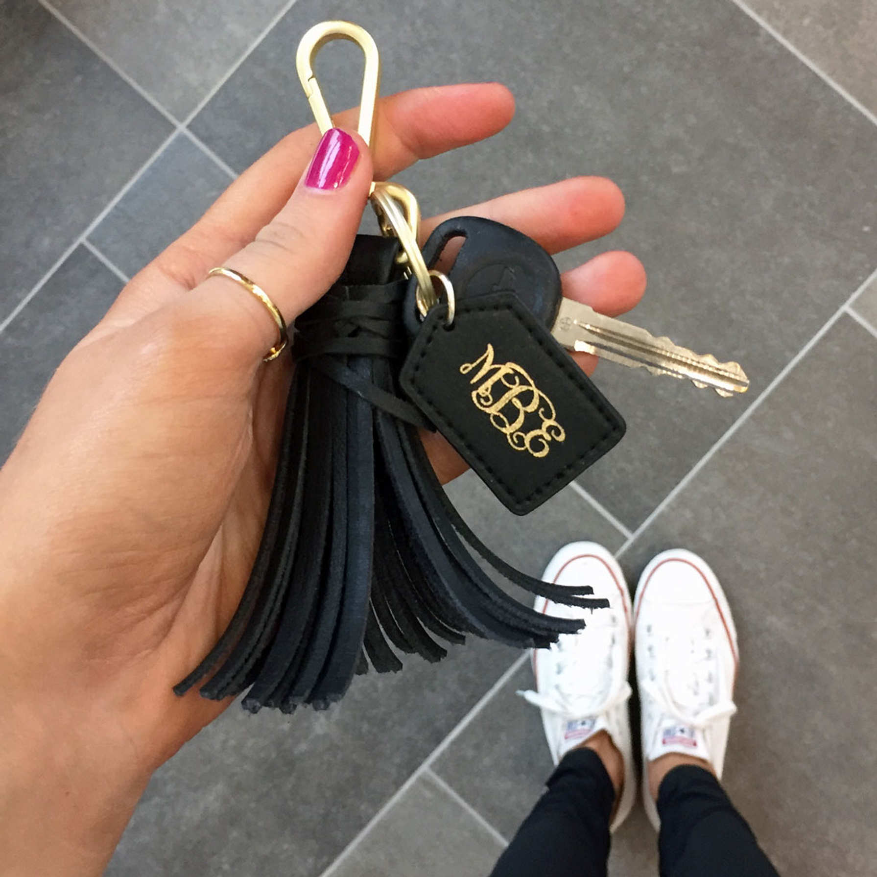 Womens Personalized Tassel Key Fob Marleylilly