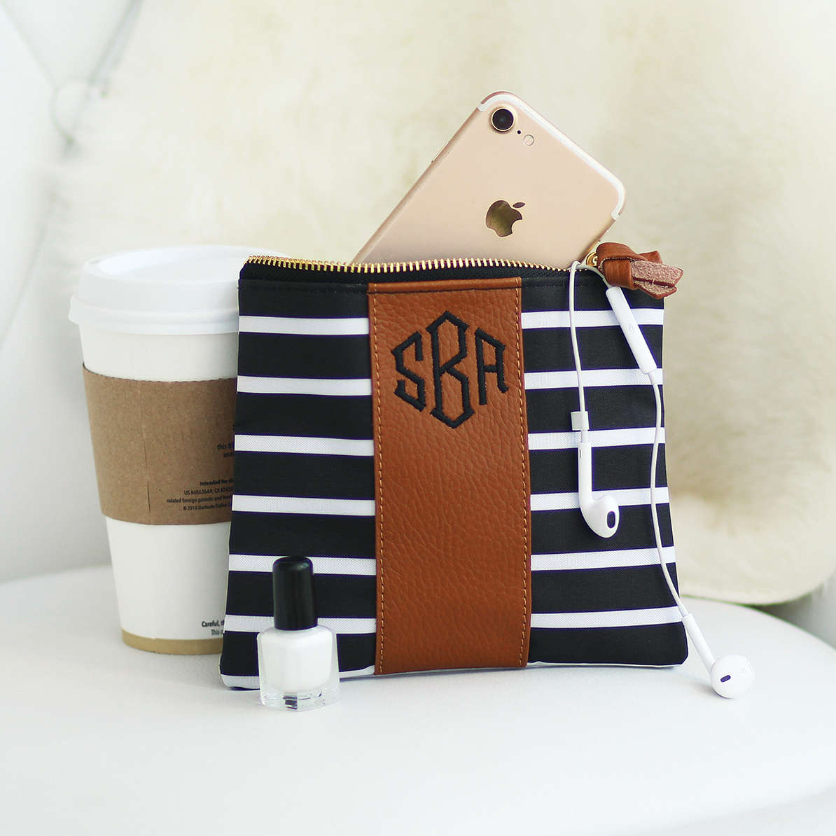 Monogrammed Zip Pouch