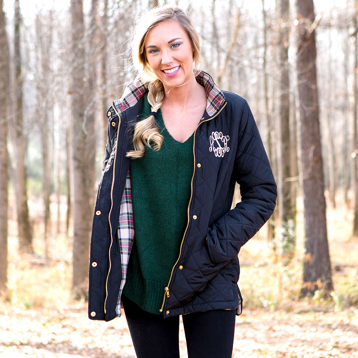 Monogrammed Quilted Coat
