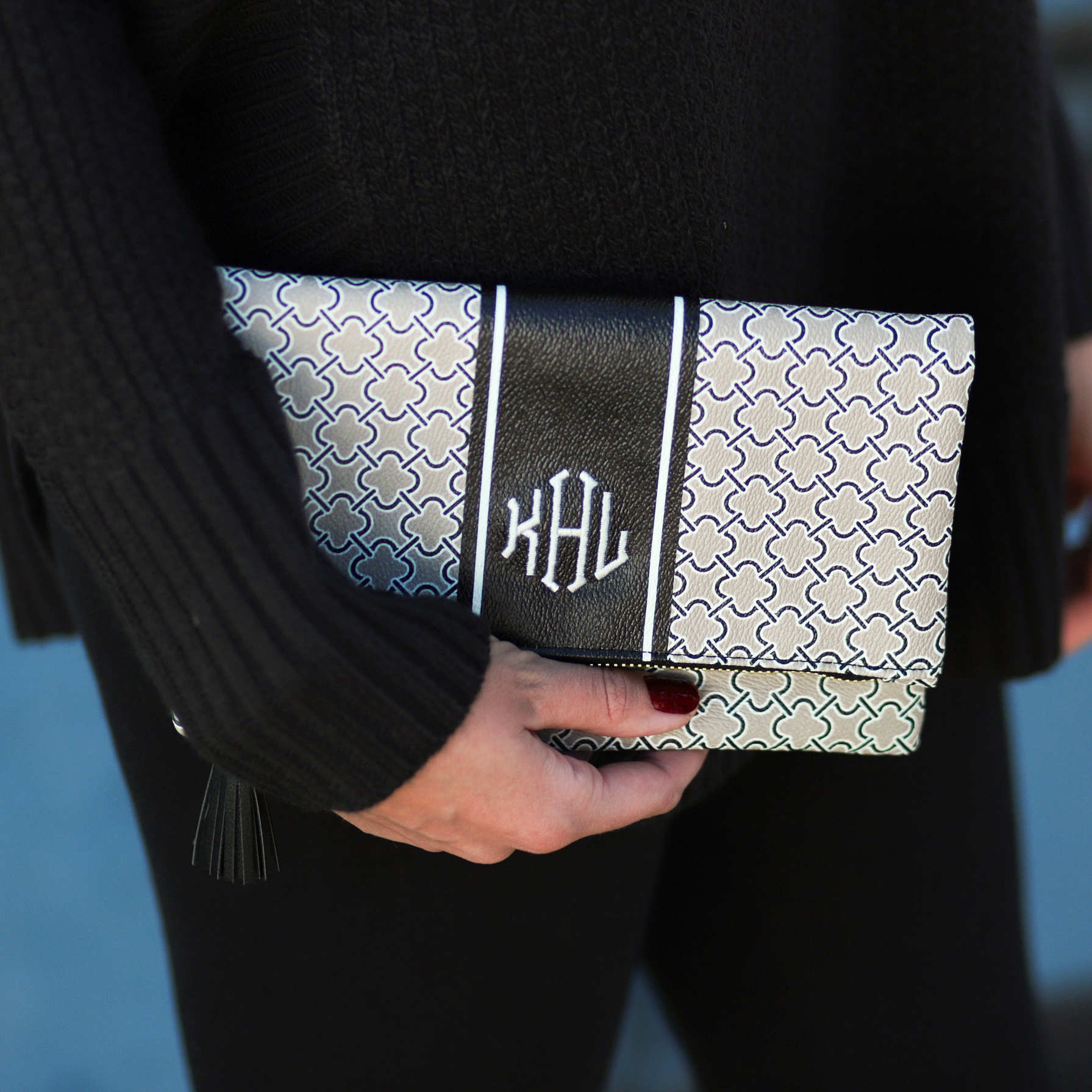 Monogrammed Spencer Foldover Clutch