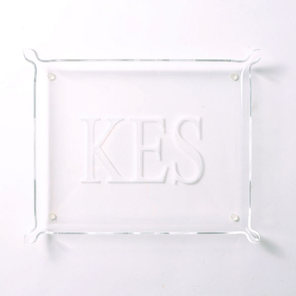 Clear Monogrammed Acrylic Tray - Marleylilly