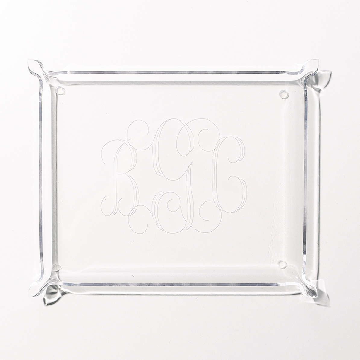Clear Monogrammed Acrylic Tray - Marleylilly