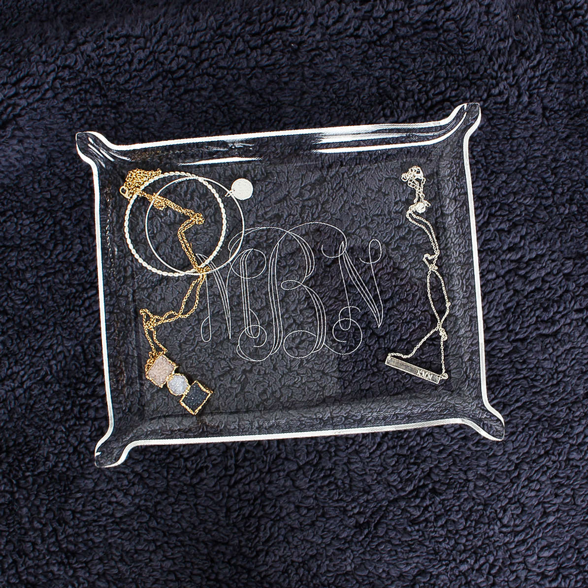 Clear Monogrammed Acrylic Tray - Marleylilly