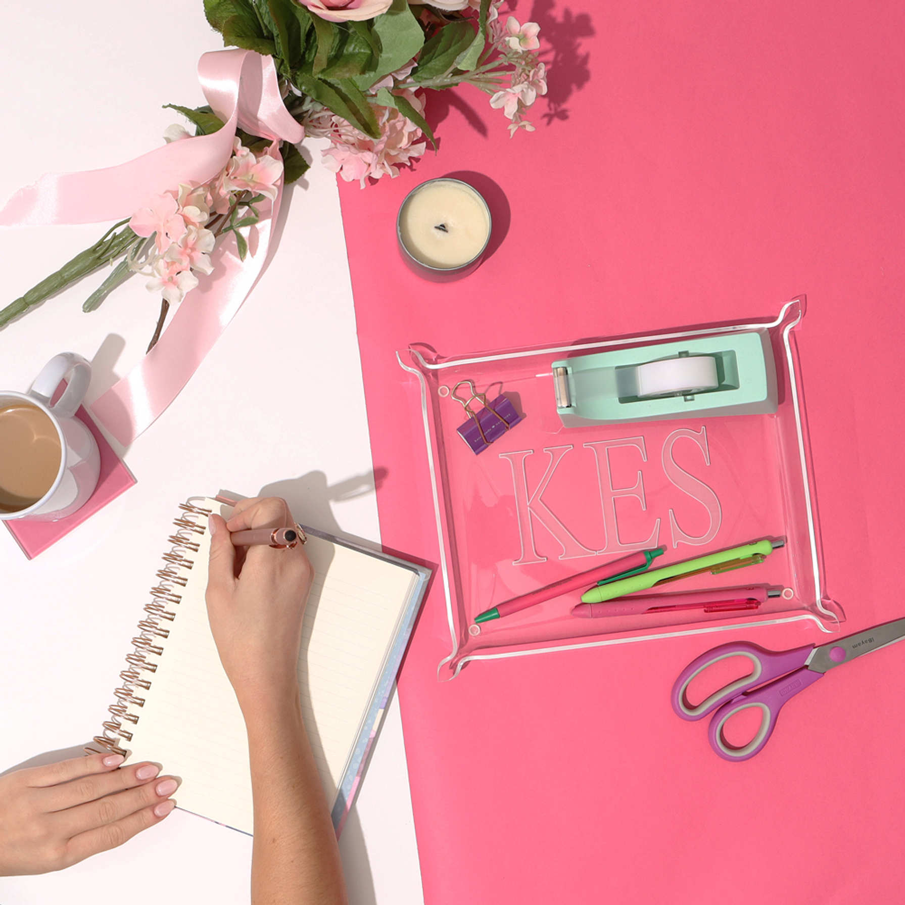 Clear Monogrammed Acrylic Tray - Marleylilly