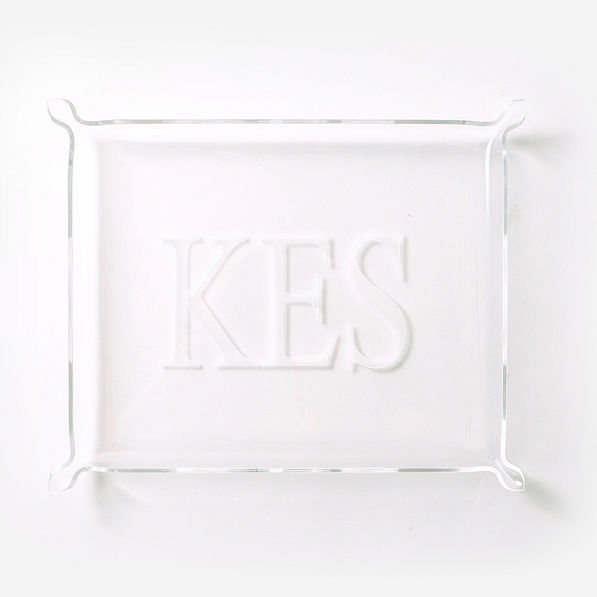 Clear Monogrammed Acrylic Tray - Marleylilly