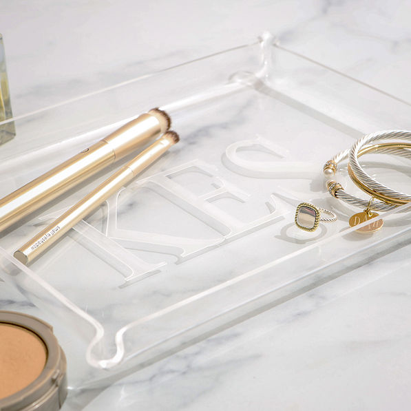 Clear Monogrammed Acrylic Tray - Marleylilly