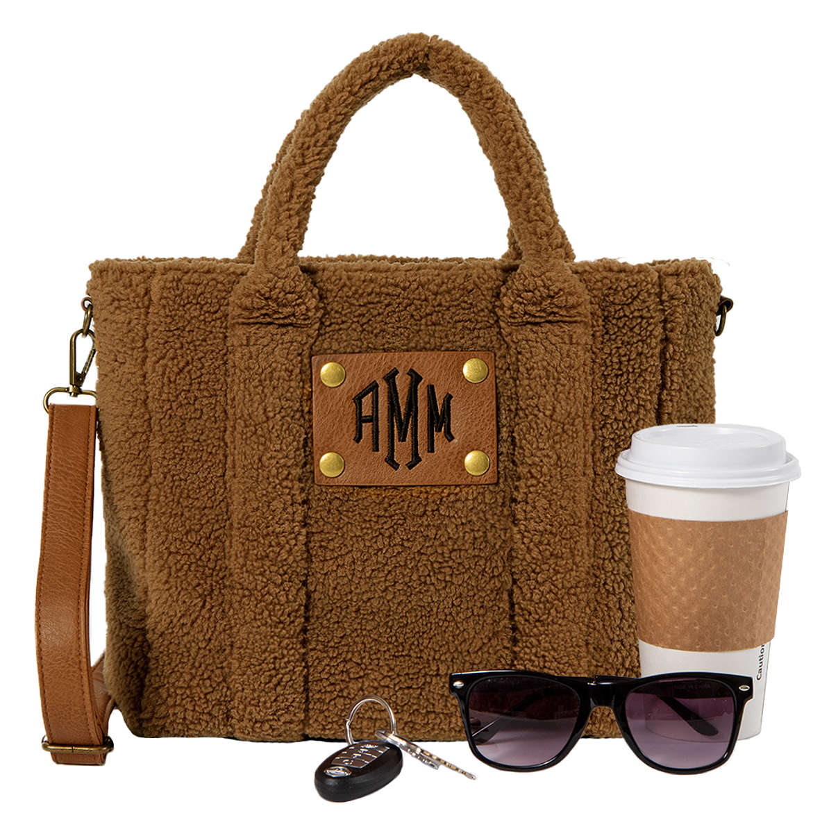 Personalized Sherpa Crossbody Tote