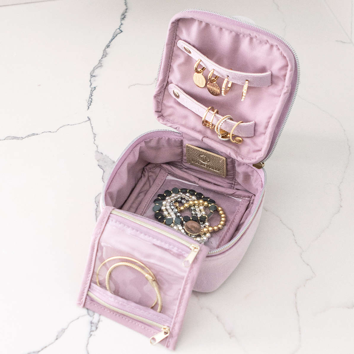 Velvet Bow Travel Jewelry Case