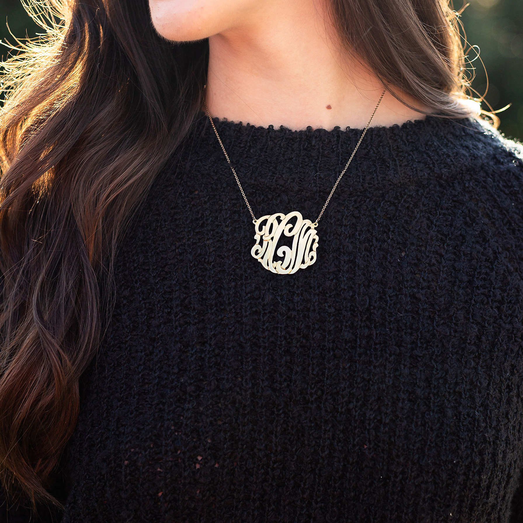 Sterling Silver Monogrammed Signature Necklace - Marleylilly