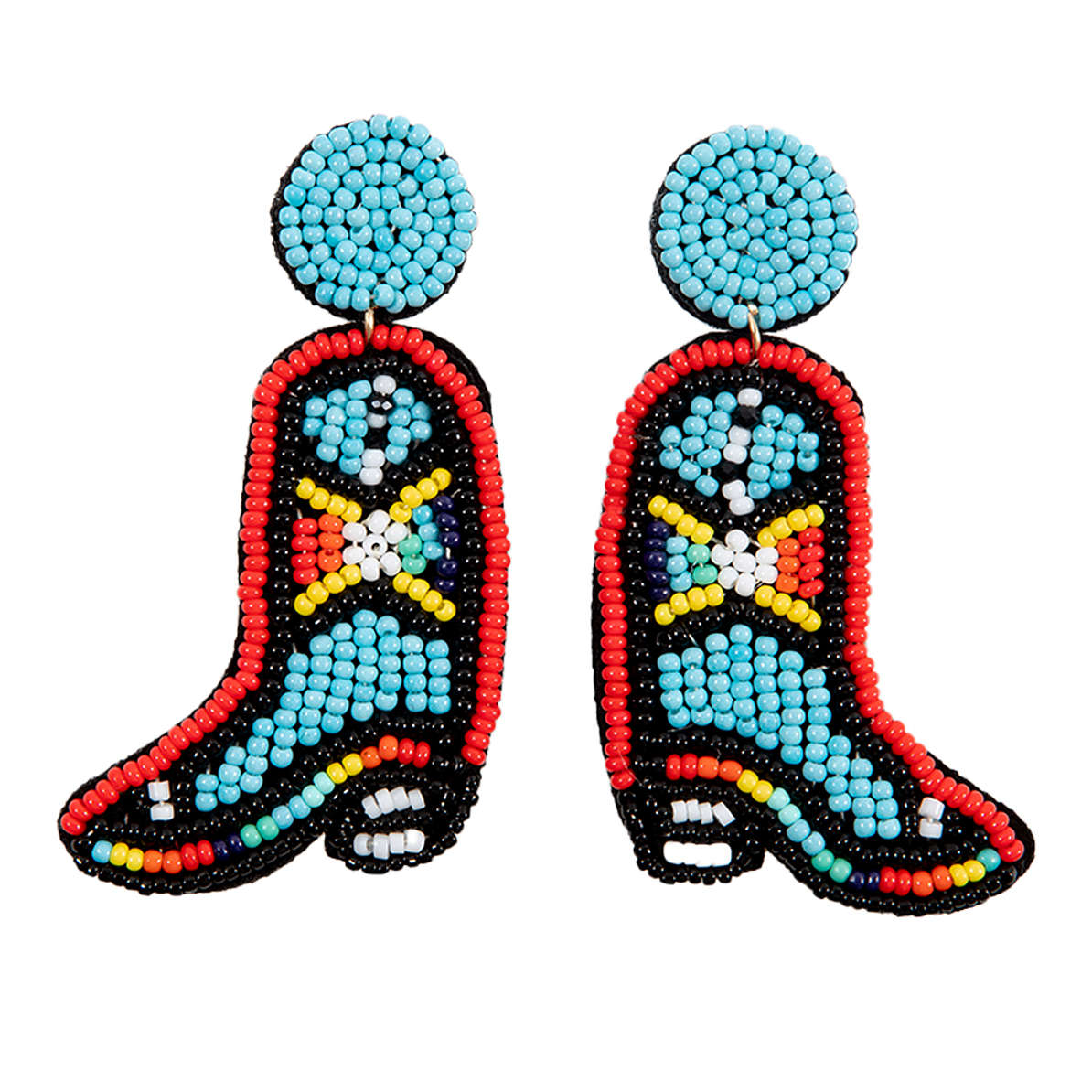Beaded Cowboy Boot Earrings