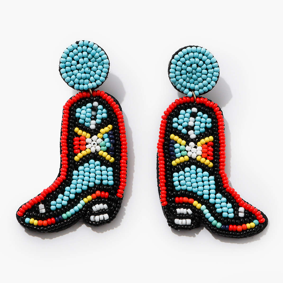 Beaded Cowboy Boot Earrings