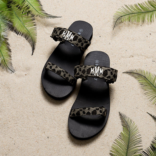 Monogrammed Summer Slides Sandals