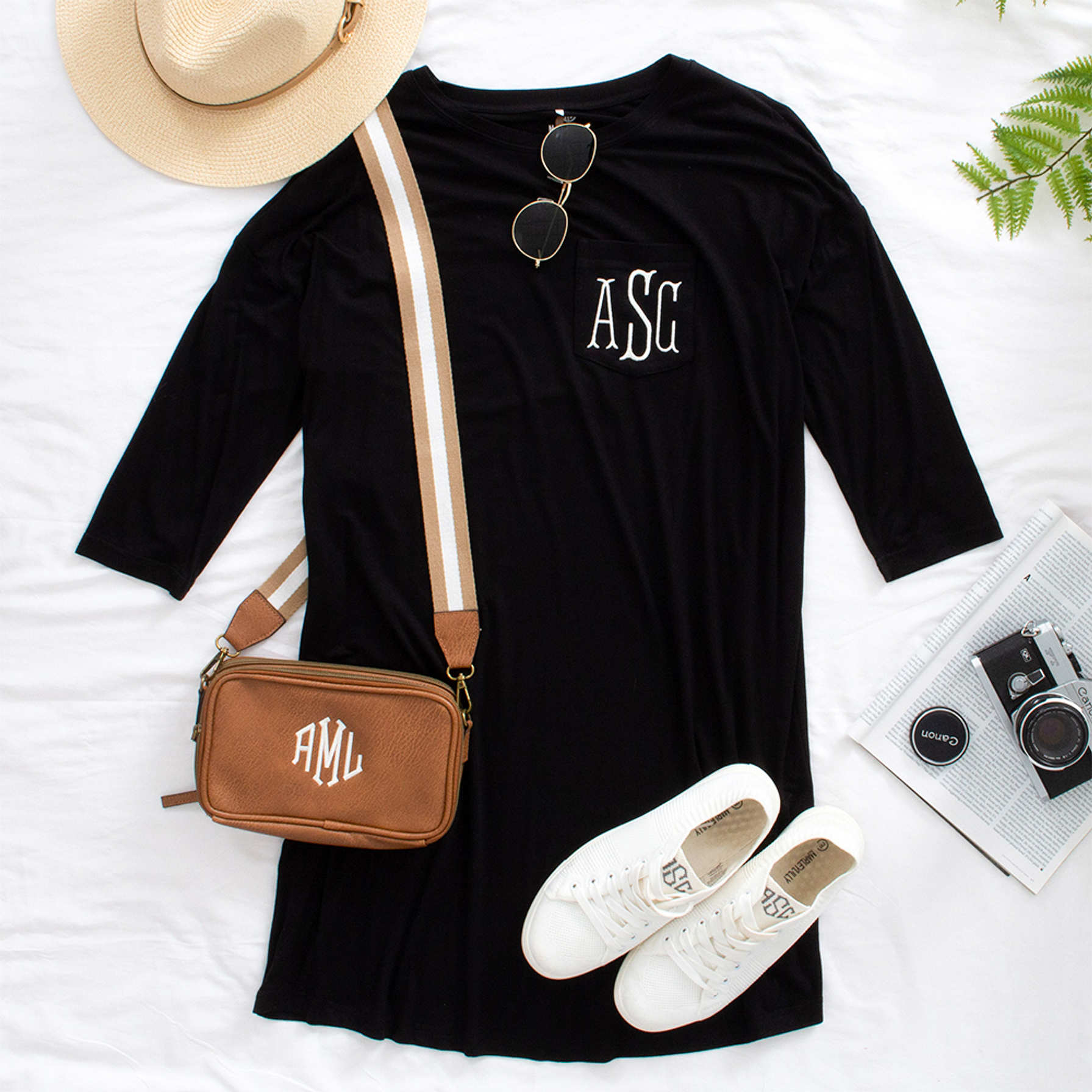 Personalized 3/4 Sleeve Dolman Dress