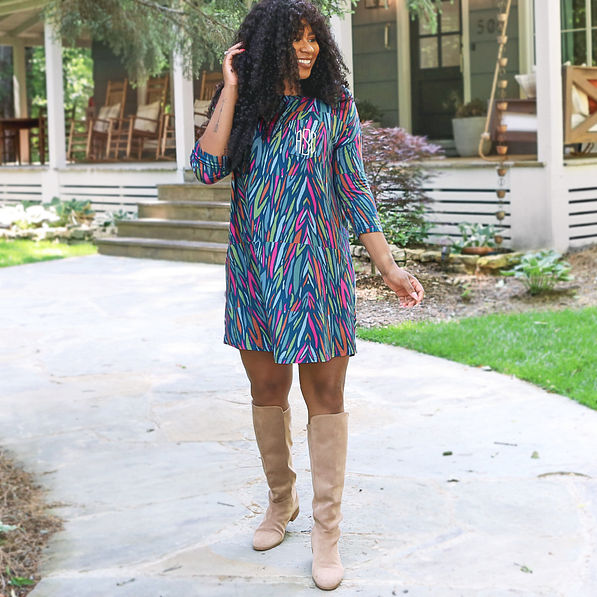 Personalized 3/4 Sleeve Dolman Dress