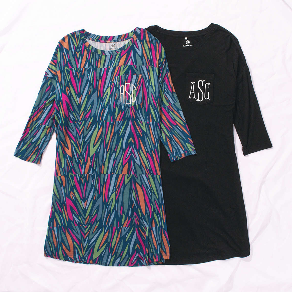 Personalized 3/4 Sleeve Dolman Dress