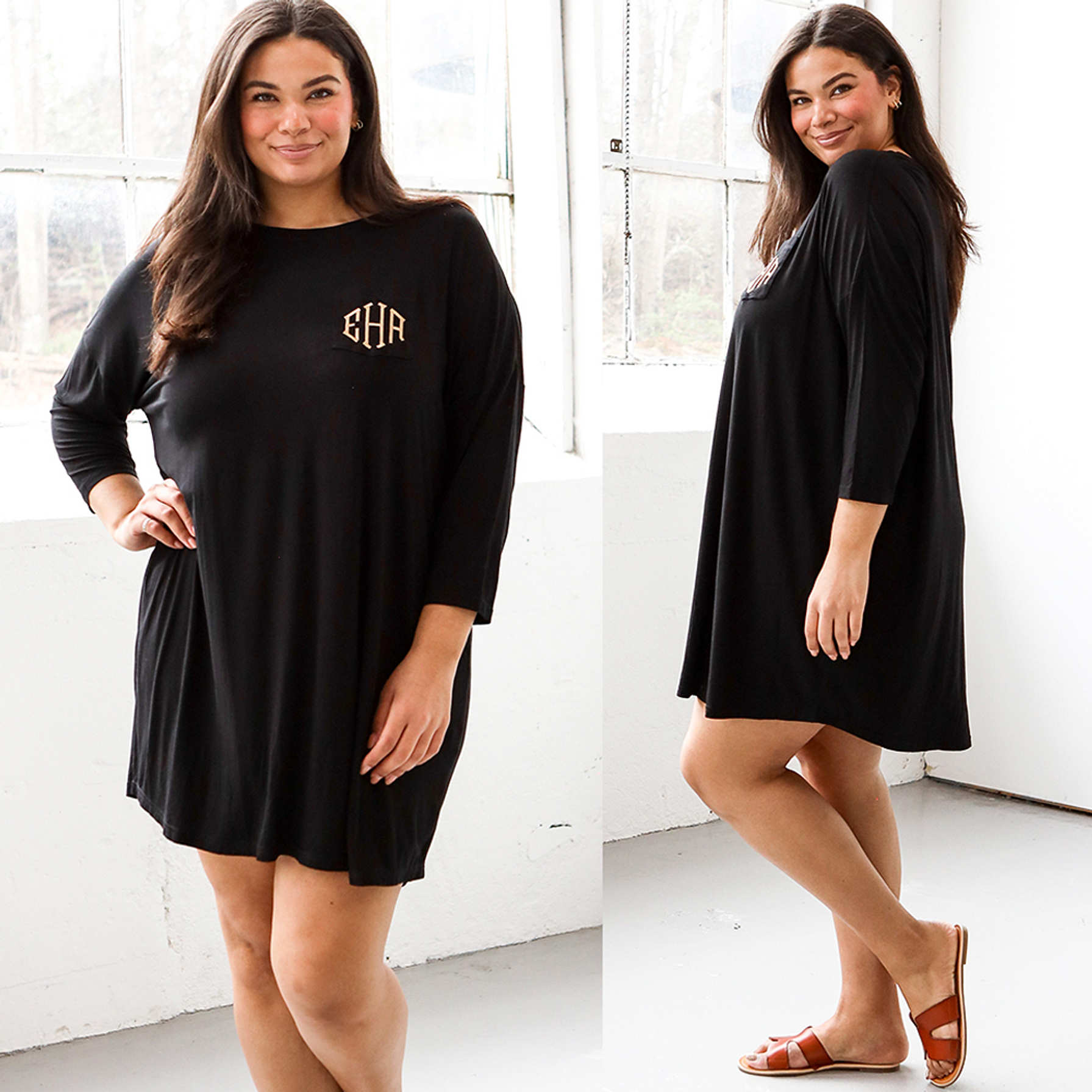 Personalized 3/4 Sleeve Dolman Dress