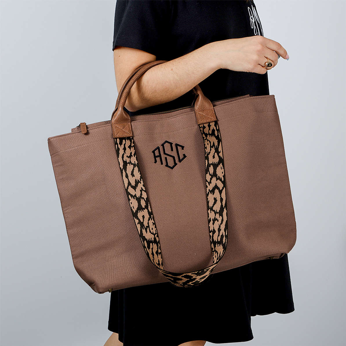 Personalized Brown Tote - From Marleylilly