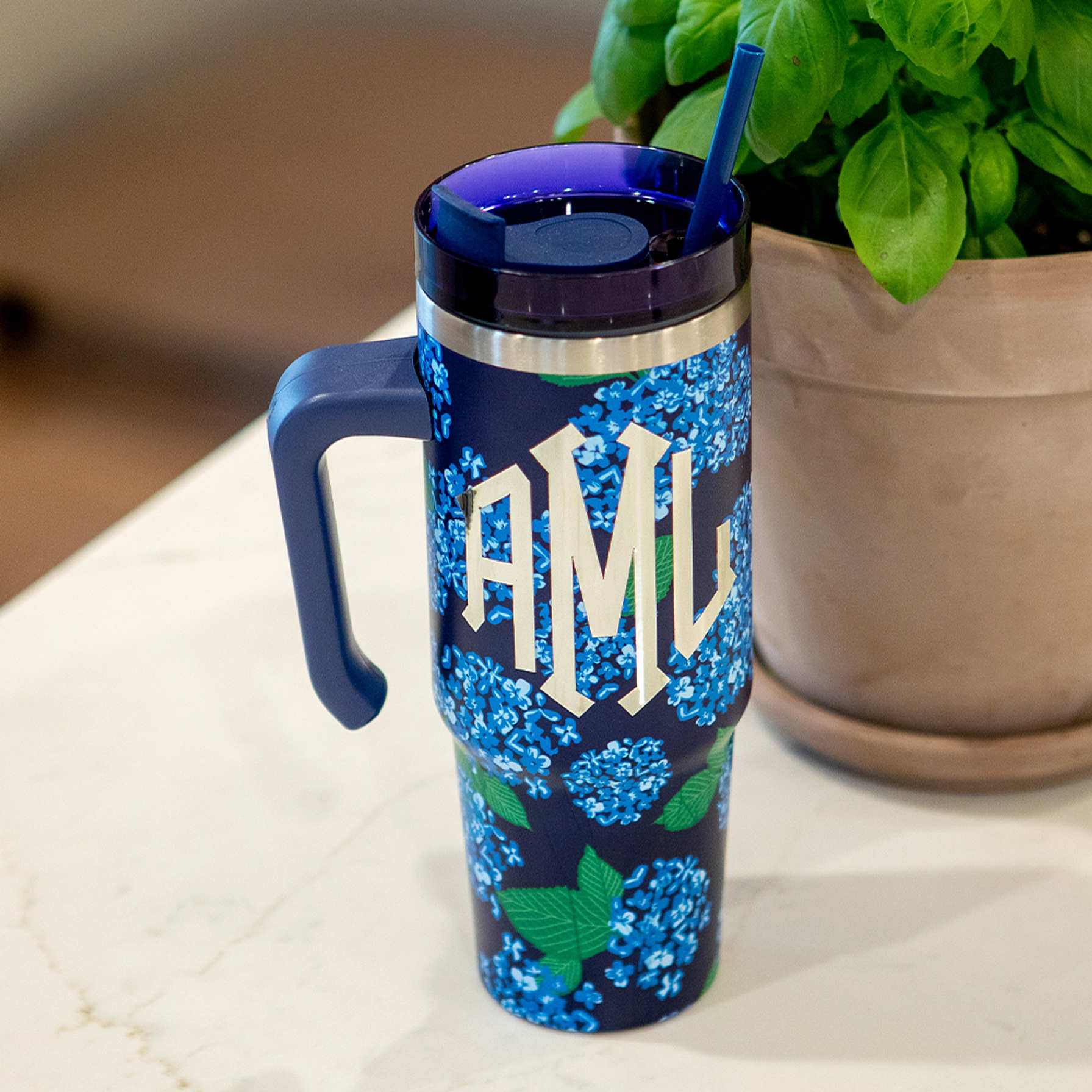 Personalized Insulated Tumbler with Handle - From Marleylily