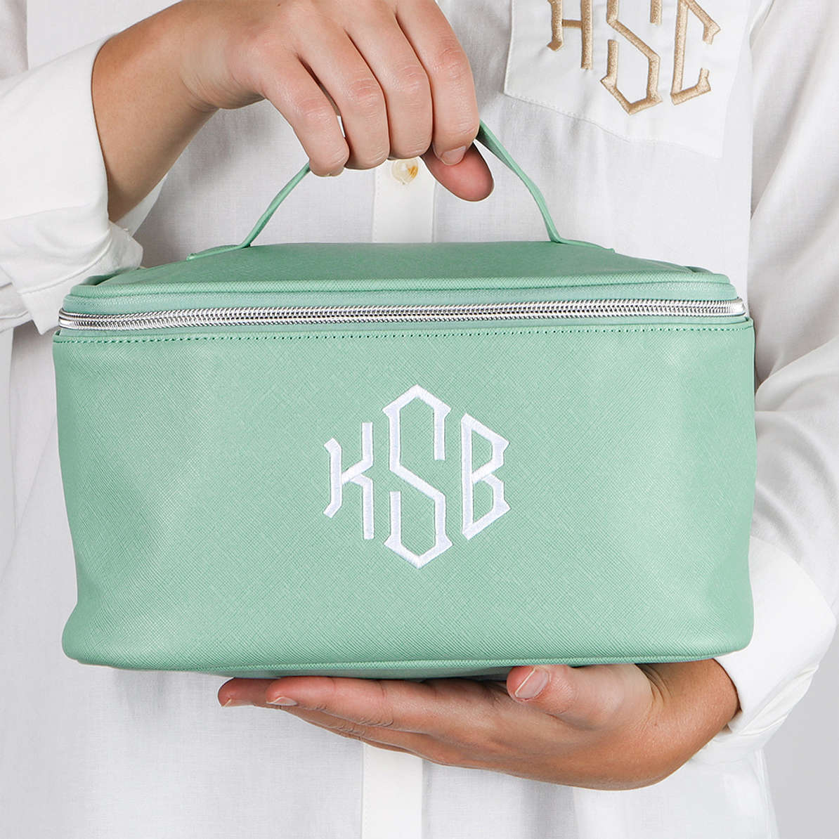 Personalized Saffiano Train Case - Marleylilly
