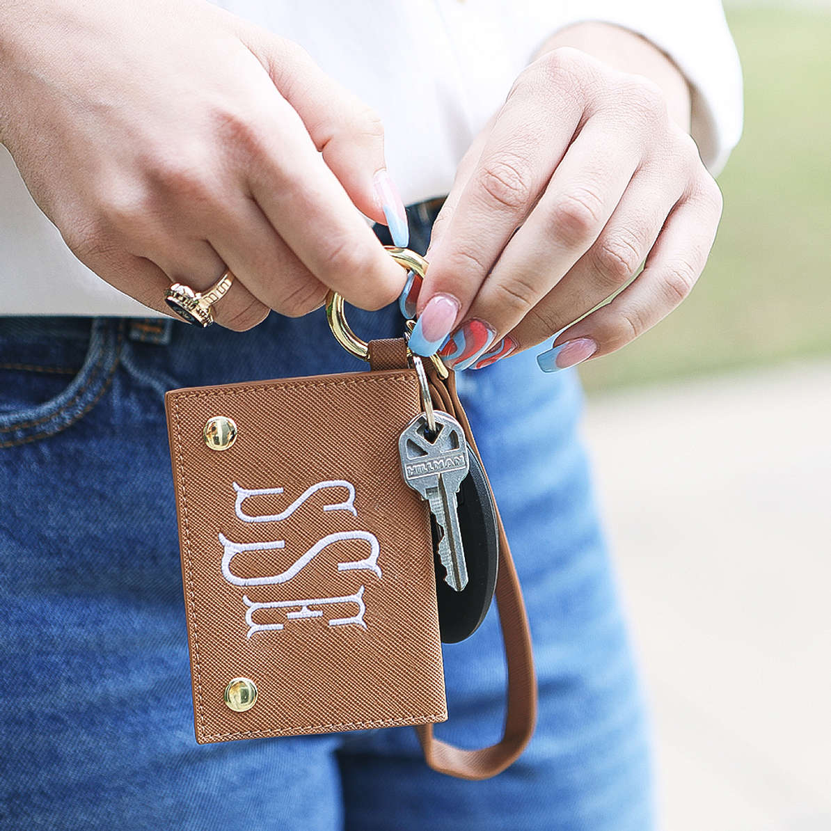Personalized Saffiano Card Holder - Marleylilly