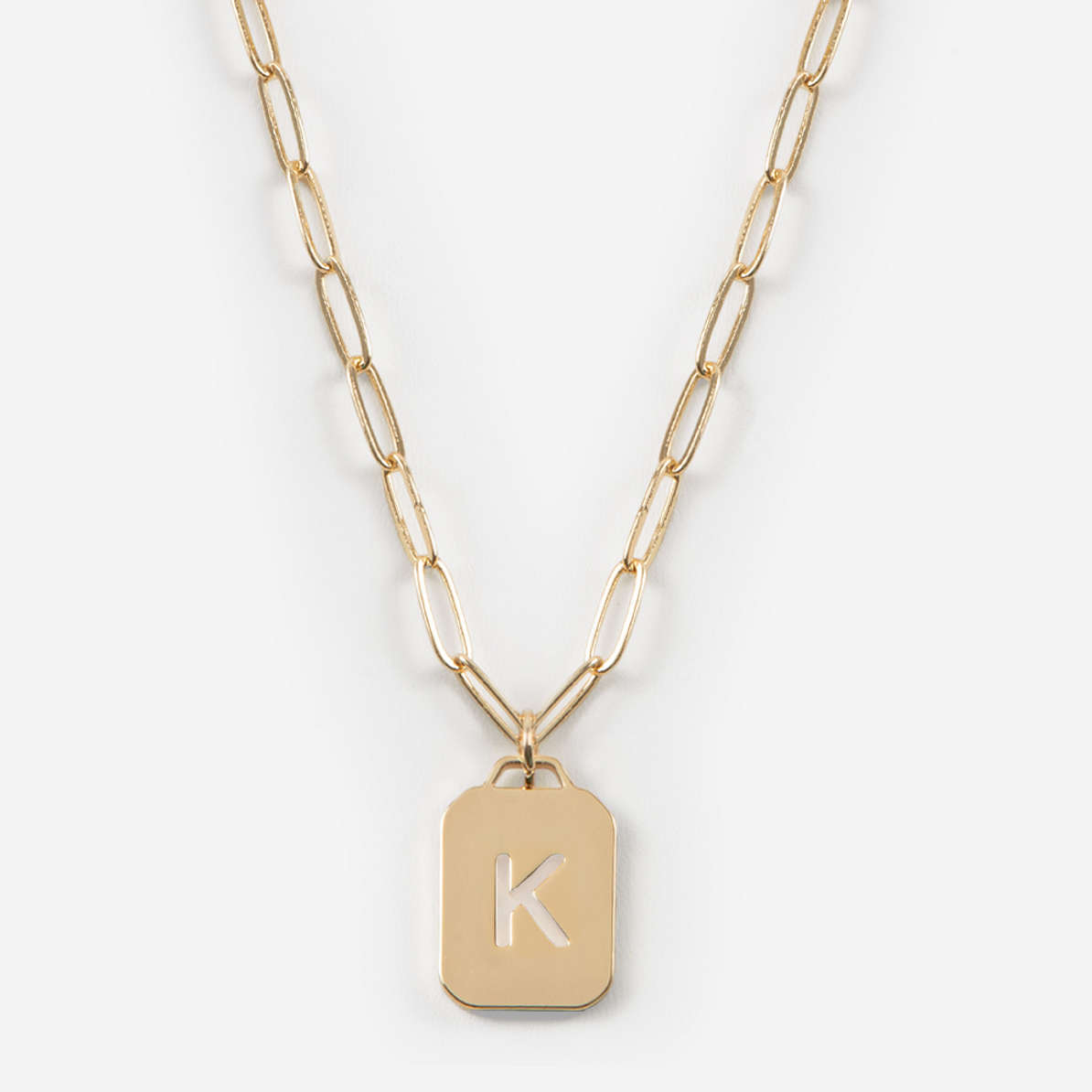 Letter Dog Tag Necklace