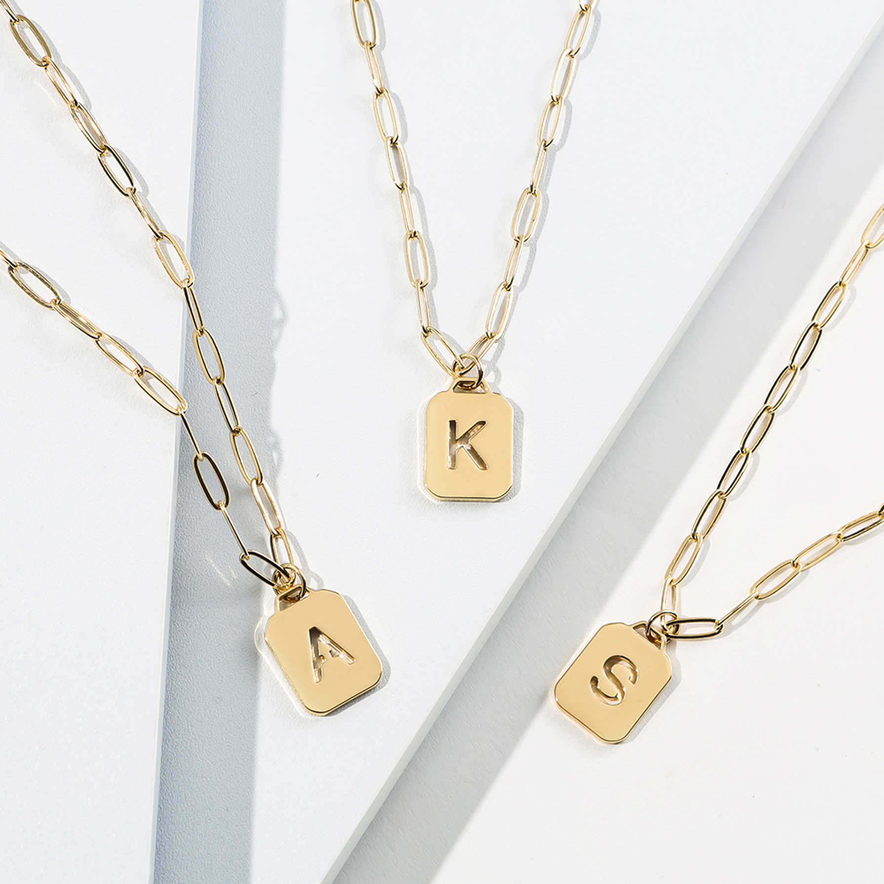 Letter Dog Tag Necklace
