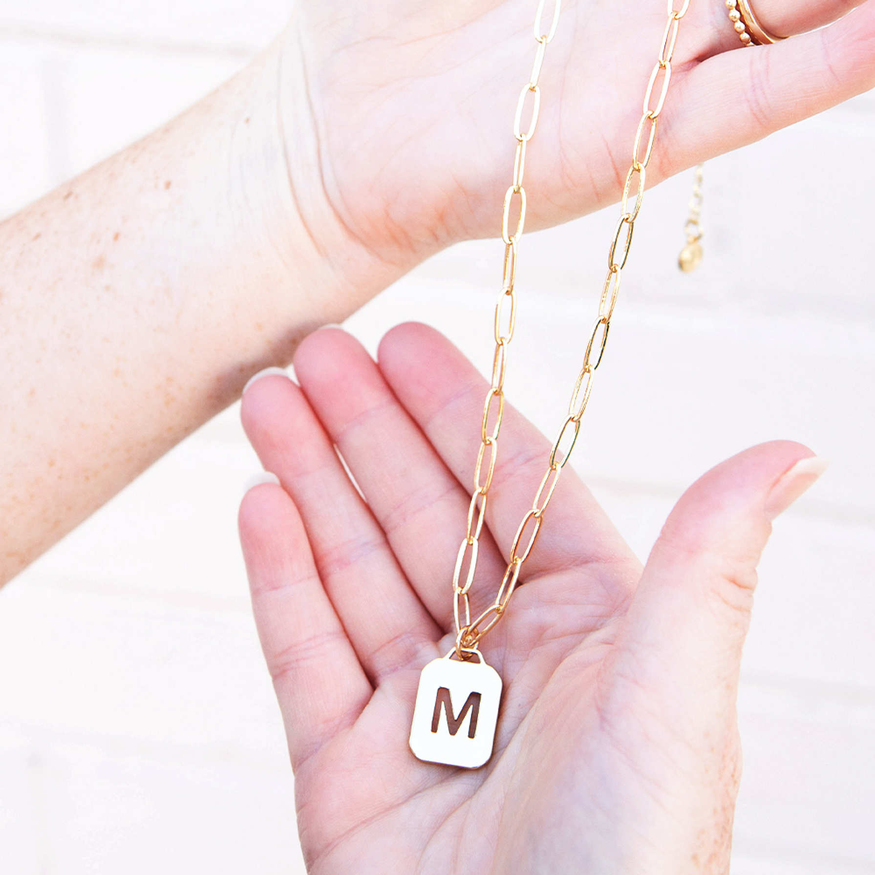 Letter Dog Tag Necklace