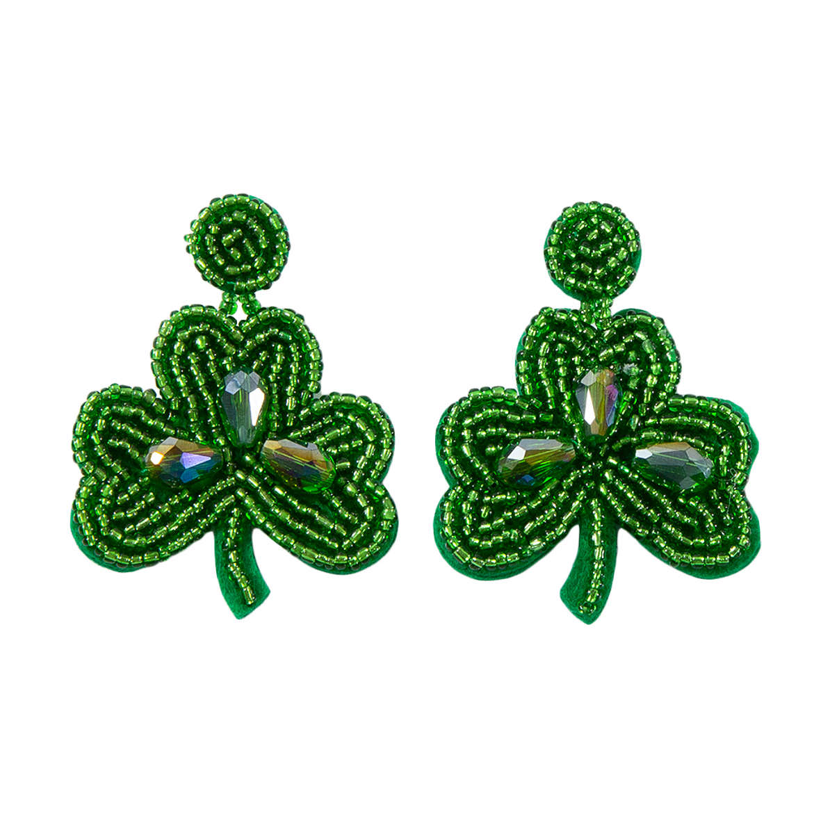 Beaded Shamrock Earrings - Marleylilly