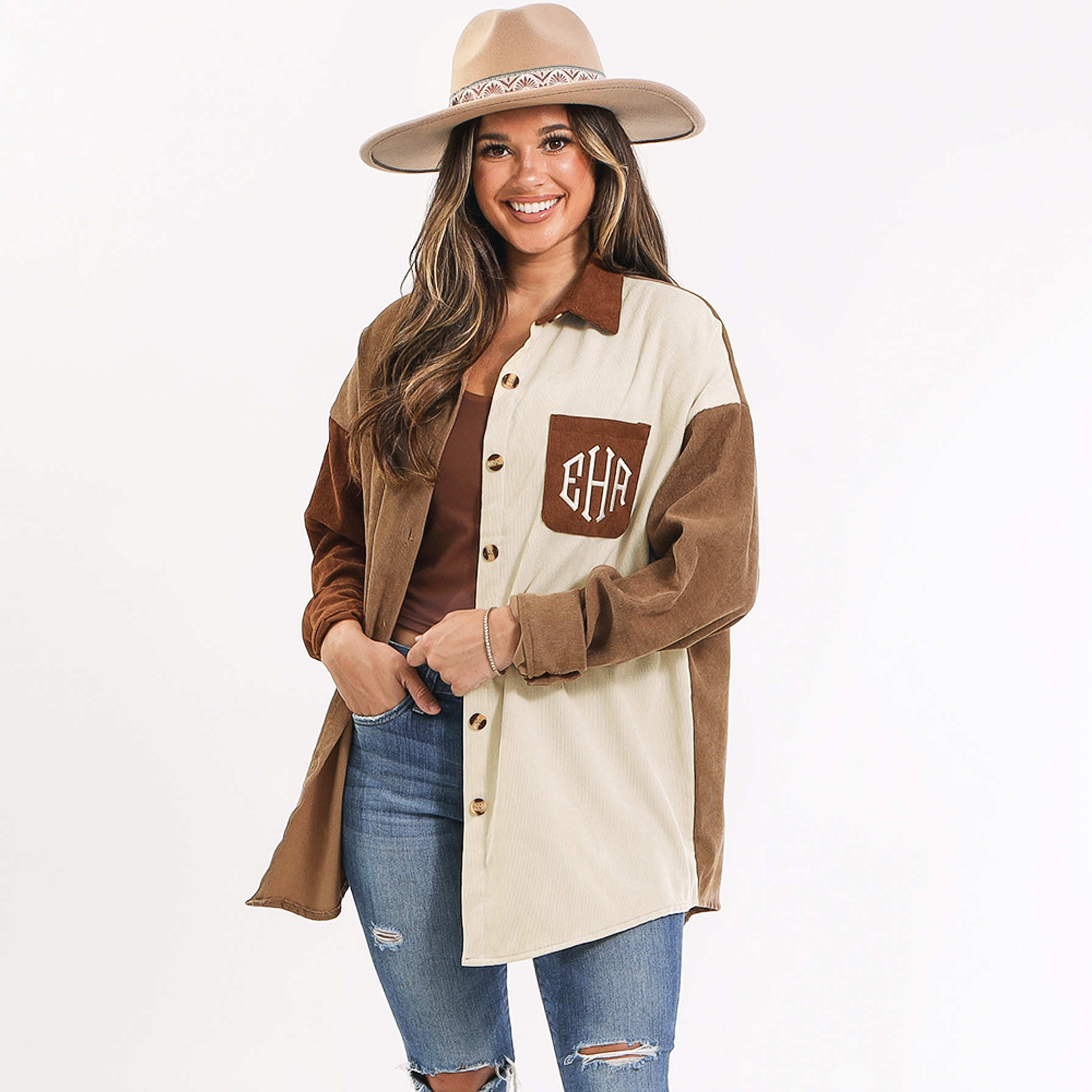 Monogrammed Button Down Shirt Tunic | Marleylilly