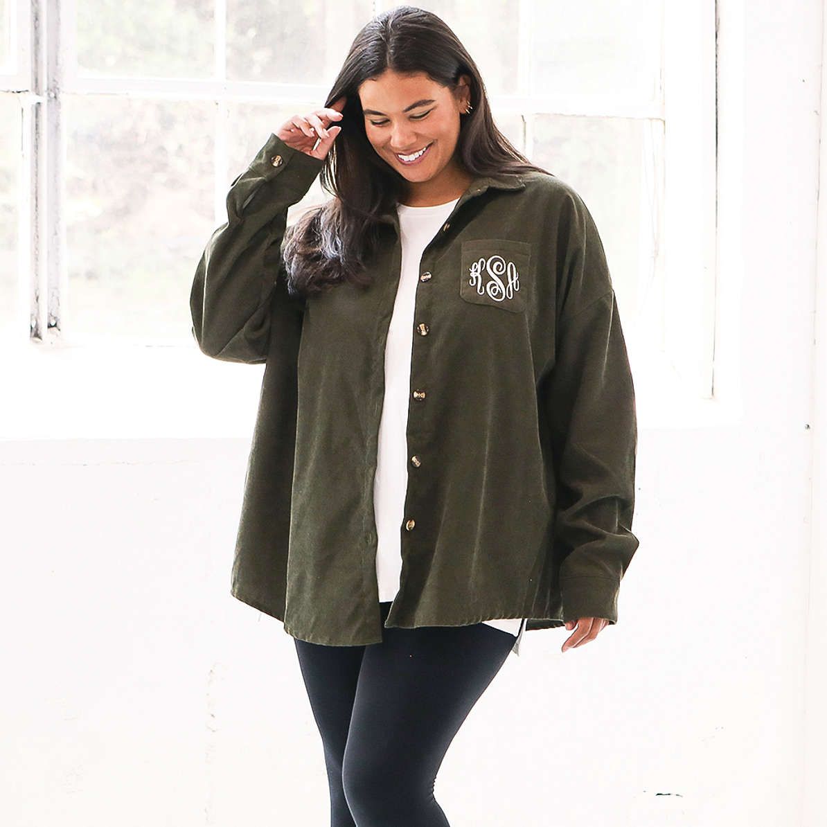 Monogrammed Button Down Shirt Tunic | Marleylilly