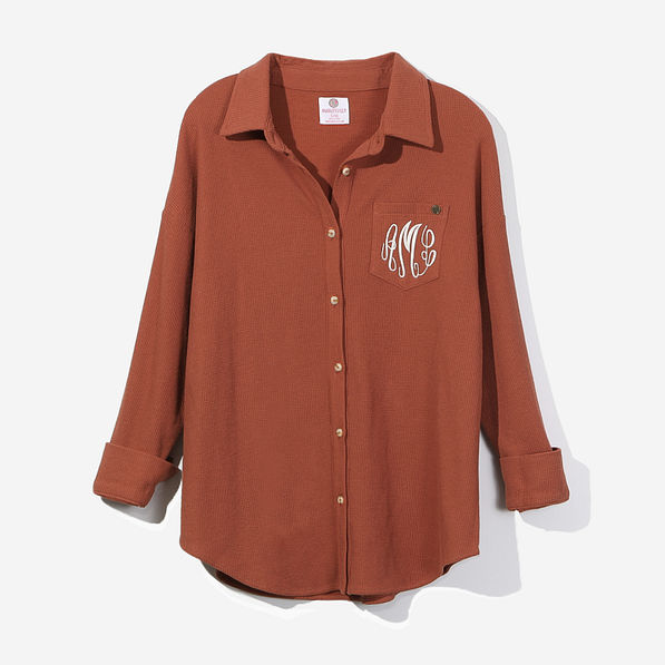 Personalized Waffle Button Down Top | Marleylilly