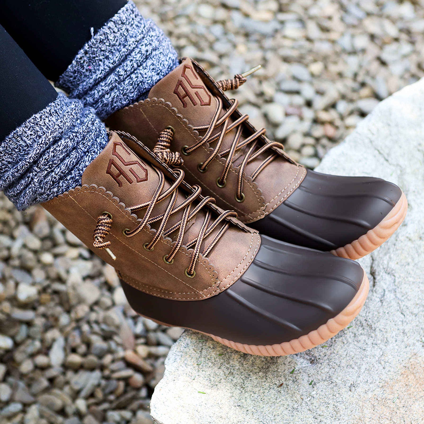 Monogrammed Scalloped Duck Boots - Marleylilly
