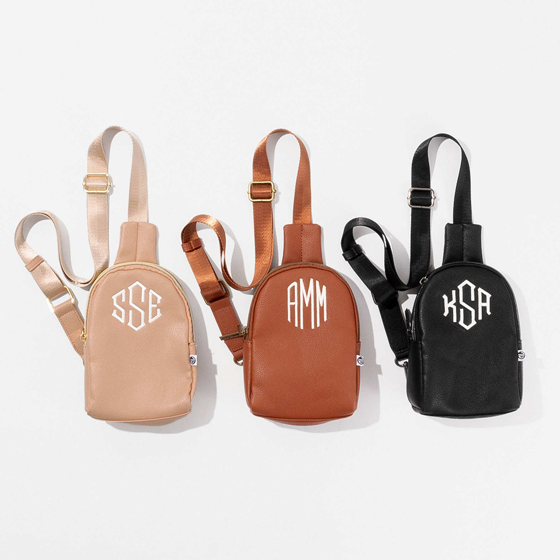 Personalized Faux Leather Sling Bag | Marleylilly