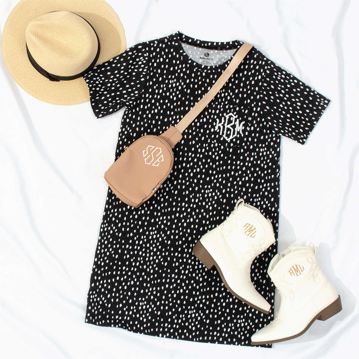 Personalized Faux Leather Sling Bag | Marleylilly