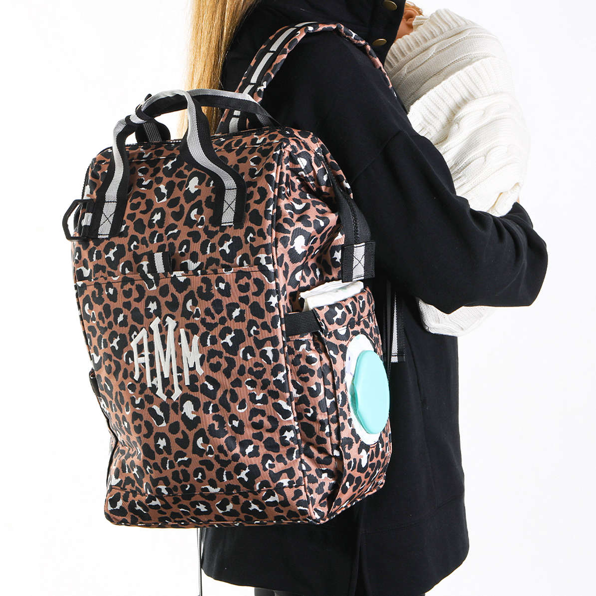 Personalized Leopard Diaper Backpack | Marleylilly