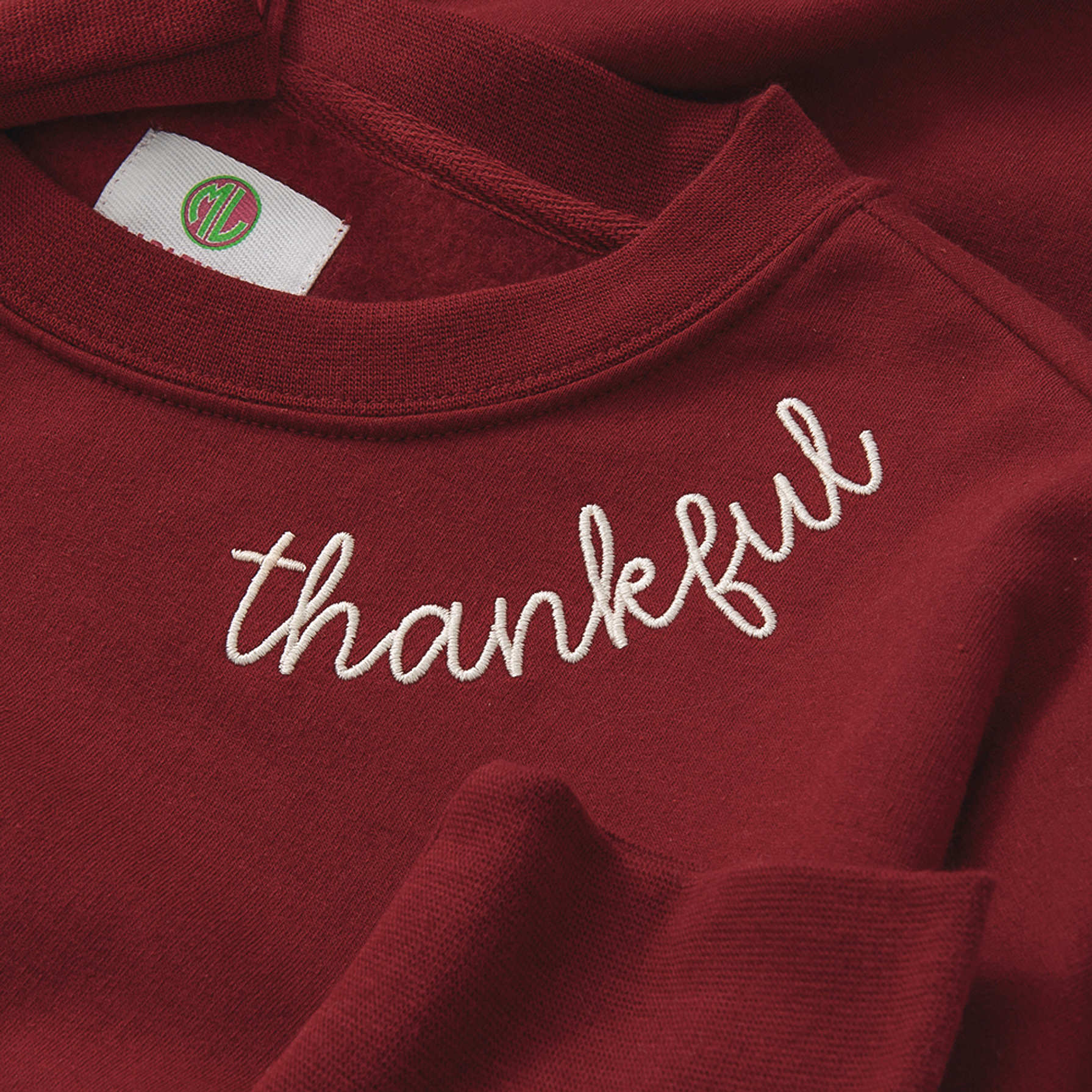 Thankful Sweatshirt in Burgundy | Marleylilly