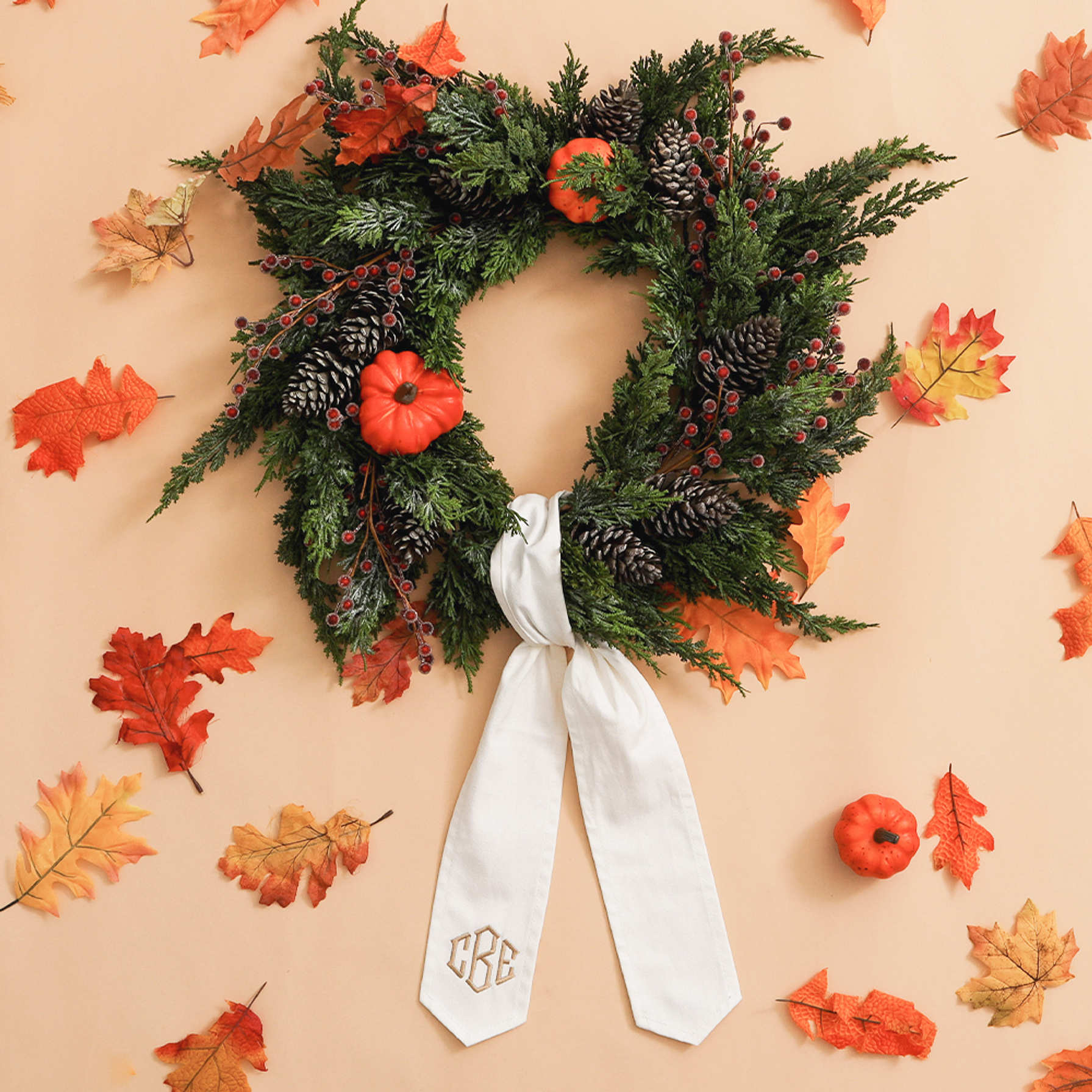 Monogrammed Wreath Sash | Marleylilly