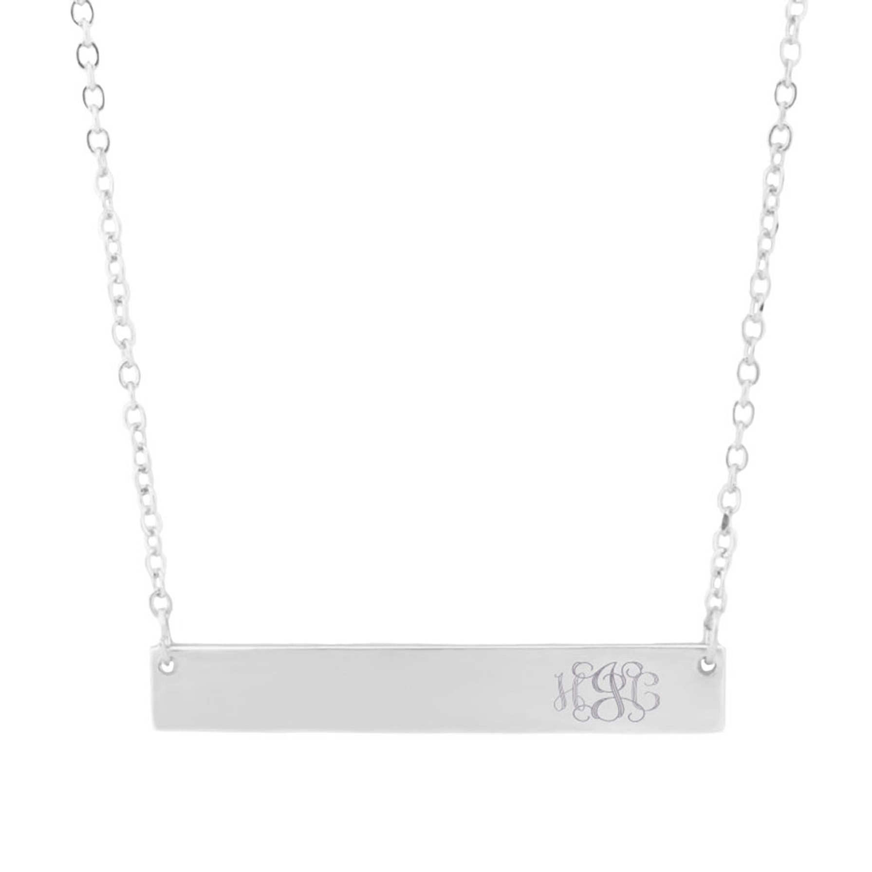 Monogrammed Bar Necklace - Initial Bar Necklace
